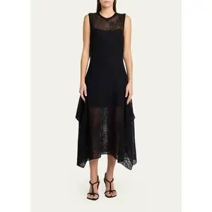 Alexander McQueen Floral Lace Semi-sheer Sleeveless Dress
