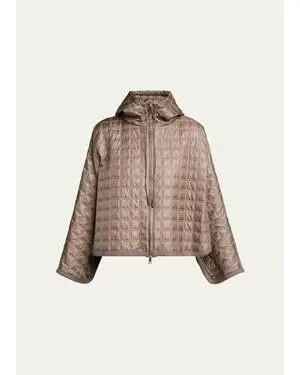 Moncler Hooded Square-quilted Padded Cape