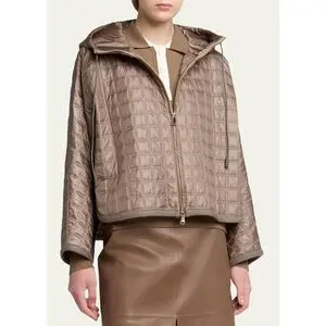 Moncler Hooded Square-quilted Padded Cape