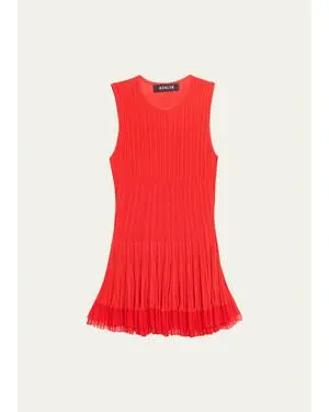 ASHLYN Shino Ruffle Rib Knit Tank Top