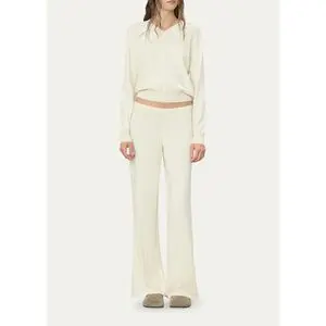 Eterne Lennox Cotton-cashmere V-neck Sweater - Cream