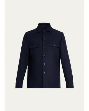 Cesare Attolini Wool Flap-pocket Overshirt