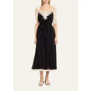 Zimmermann Roselight Lace Slip Midi Dress
