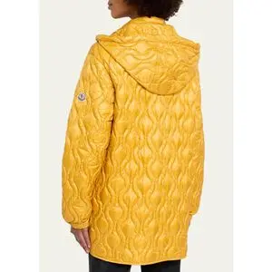 Moncler Balette Geometric Quilted Mid-length Down Jacket