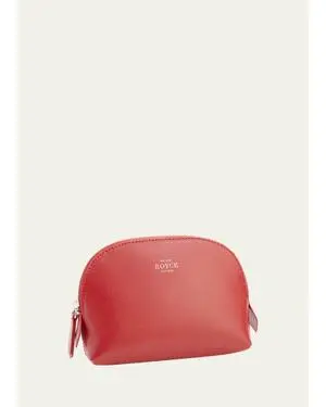 ROYCE NEW YORK Monogrammed Compact Leather Cosmetic Bag, Personalized - Red