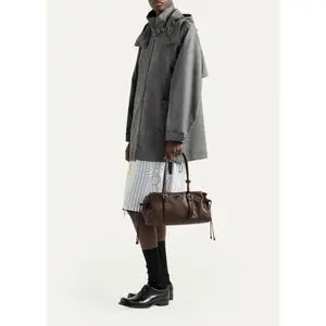 Prada Karin Medium Antiqued Leather Tote Bag - Cocoa