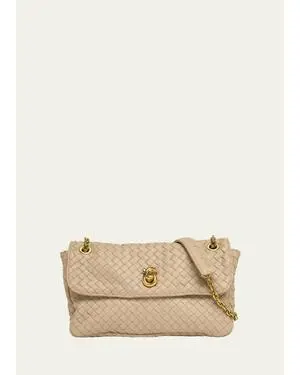 Bottega Veneta Madison Intrecciato Leather Shoulder Bag - Ecru