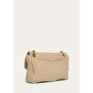 Bottega Veneta Madison Intrecciato Leather Shoulder Bag - Ecru