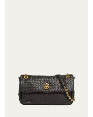 Bottega Veneta Madison Intrecciato Leather Shoulder Bag Espresso