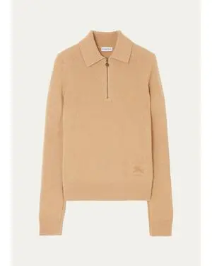 Burberry Cait Cashmere Quarter-zip Sweater - Butterscotch
