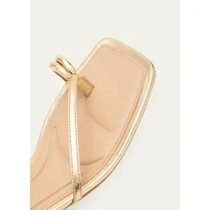 Vince 40mm Polli Metallic Leather Kitten-heel Sandals