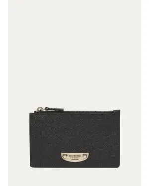 Balenciaga Le City Uptown Leather Card Holder - Black