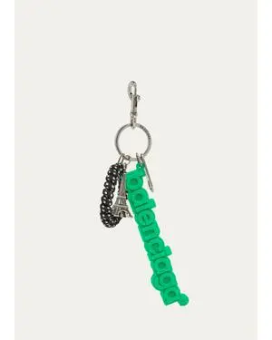 Balenciaga Biker Rubber Logo Keychain Charm