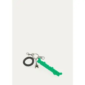 Balenciaga Biker Rubber Logo Keychain Charm