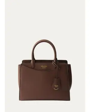 Prada Prelude Medium Leather Top-handle Bag - Palisander