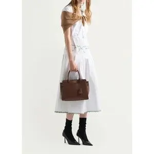 Prada Prelude Medium Leather Top-handle Bag - Palisander