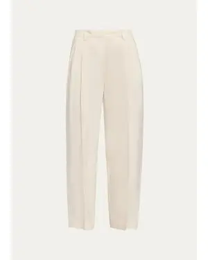 TOTEME Garderob Double-pleat Straight-leg Ankle Trousers