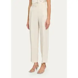 TOTEME Garderob Double-pleat Straight-leg Ankle Trousers