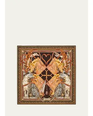 FERRAGAMO Feline-print Silk Foulard - Marrone