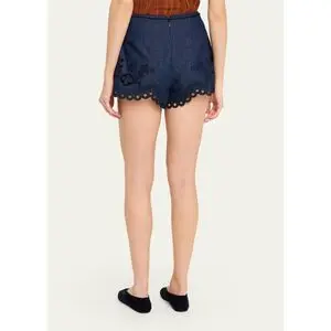 Zimmermann Mahon Broderie Denim Shorts