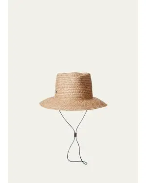 Inverni Straw Drawcord Bucket Hat - Raffia