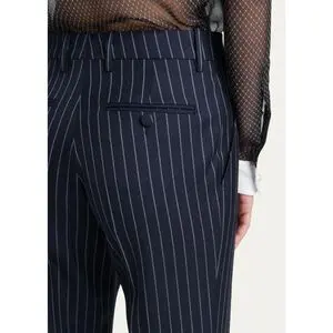 TOM FORD Corded Chalkstripe Wool Tailored Straight-leg Boyfriend Pants