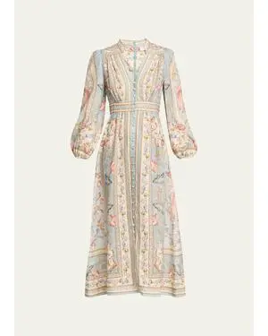 Zimmermann Roselight Plunge Midi Dress