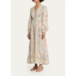 Zimmermann Roselight Plunge Midi Dress