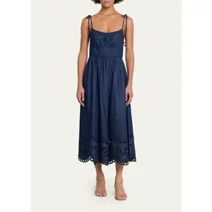 Zimmermann Mahon Broderie Denim Picnic Dress