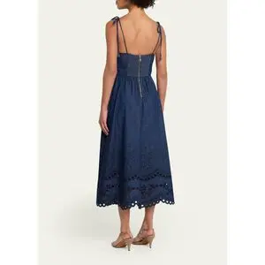 Zimmermann Mahon Broderie Denim Picnic Dress