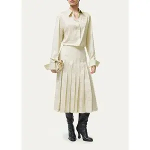 Burberry Dorothea Patterned Silk Shirt - Champagne