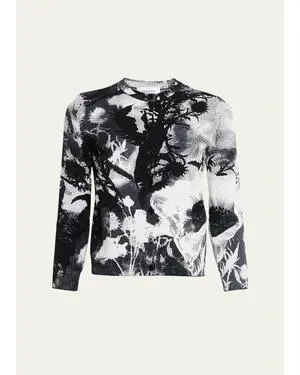 Alexander McQueen Floral Jacquard Crewneck Cardigan