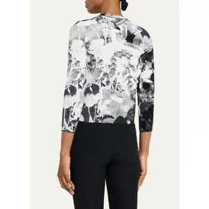Alexander McQueen Floral Jacquard Crewneck Cardigan