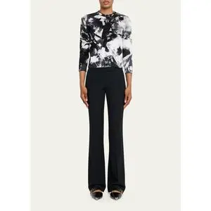 Alexander McQueen Floral Jacquard Crewneck Cardigan