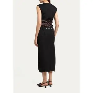 Marni Mixed-media Sleeveless Midi Dress