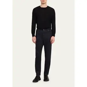Zegna Stretch Straight Leg Five-pocket Pants - Navy