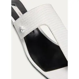 CHRISTEN 35mm Edge Lizard-embossed Leather T-strap Thong Sandals