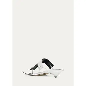 CHRISTEN 35mm Edge Lizard-embossed Leather T-strap Thong Sandals