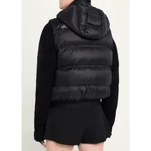 Moncler Impression Leather Hooded Down Vest