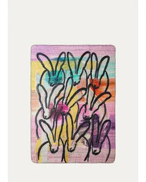 HUNT SLONEM Best Bunnies Reversible Throw Blanket, 60" X 80 - Multi