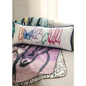 HUNT SLONEM Best Bunnies Reversible Throw Blanket, 60" X 80