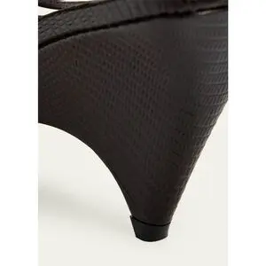 CHRISTEN 75mm Edge Lizard-embossed Leather Ankle-tie Sandals