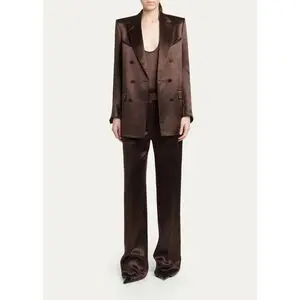 TOM FORD Plunging Scoop-neck Silk Tank Top - Chocolate