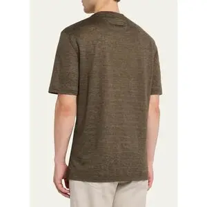 Zegna Solid Linen Crewneck T-shirt