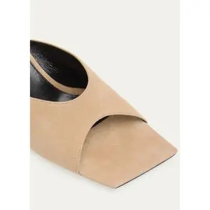 CHRISTEN 95mm Edge Suede Mules - Beige