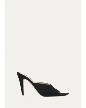 CHRISTEN 95mm Edge Suede Mules Black