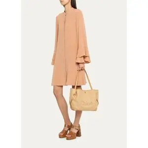 Chloé Clover Raffia-effect Tote Bag