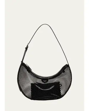 Alaïa One Piece Demi Perforated Shoulder Bag In Leather And Nylon