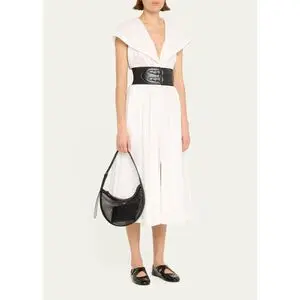 Alaïa One Piece Demi Perforated Shoulder Bag In Leather And Nylon
