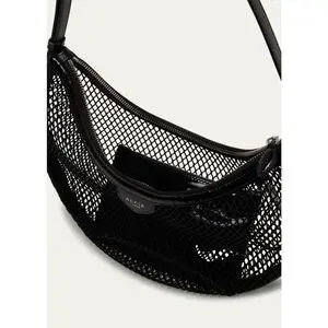 Alaïa One Piece Demi Perforated Shoulder Bag In Leather And Nylon